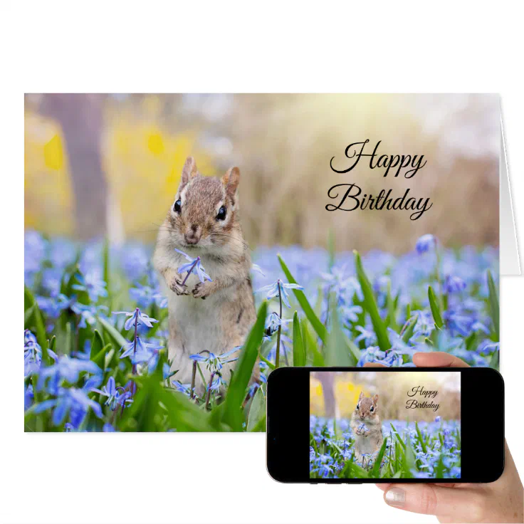 Chipmunk Birthday Card | Zazzle