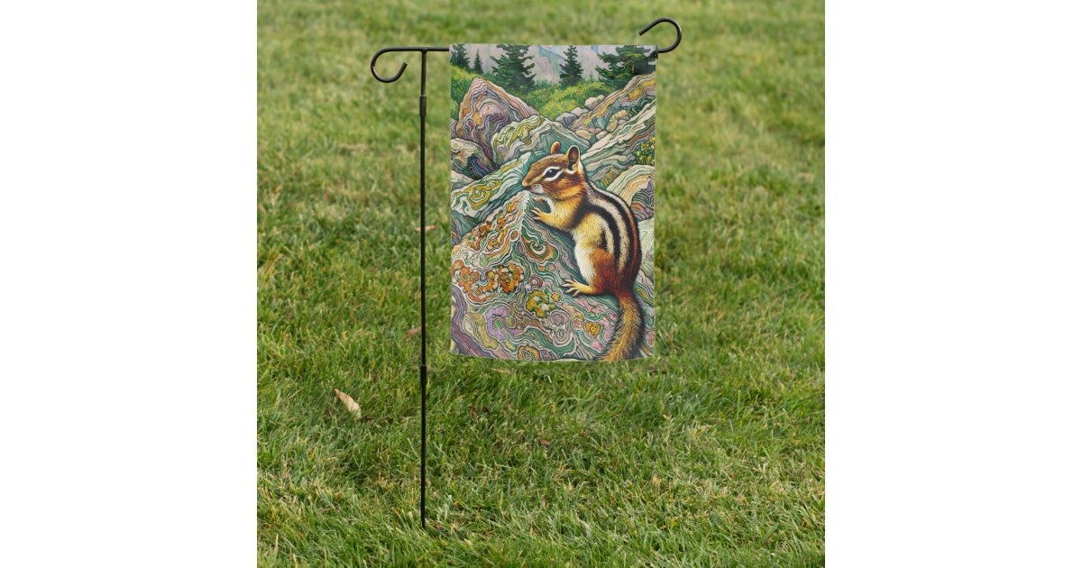 Chipmunk Garden Flag | Zazzle