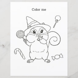 Chipmunk Halloween Coloring Pages & Maze Sheet | Zazzle