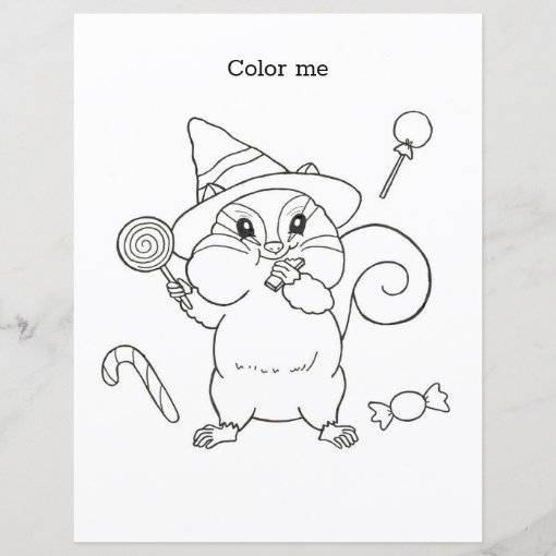 Chipmunk Halloween Coloring Pages & Maze Sheet | Zazzle