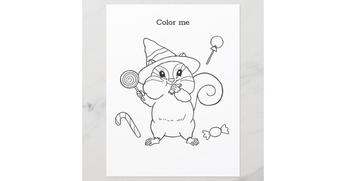 Chipmunk Halloween Coloring Pages & Maze Sheet | Zazzle
