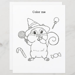 Chipmunk Halloween Coloring Pages & Maze Sheet | Zazzle