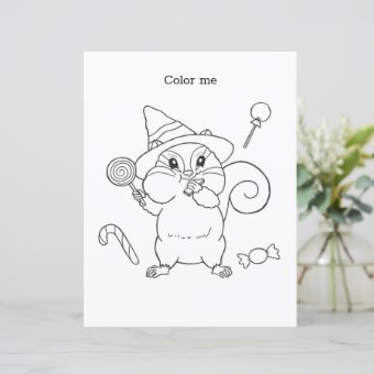 Chipmunk Halloween Coloring Pages & Maze Sheet | Zazzle