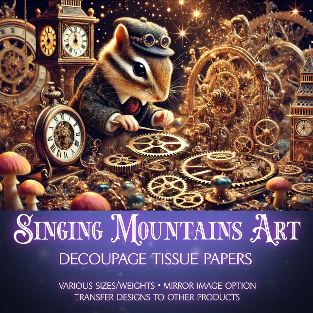 Chipmunk Magical Inventor Workshop Decoupage Tissue Paper | Zazzle