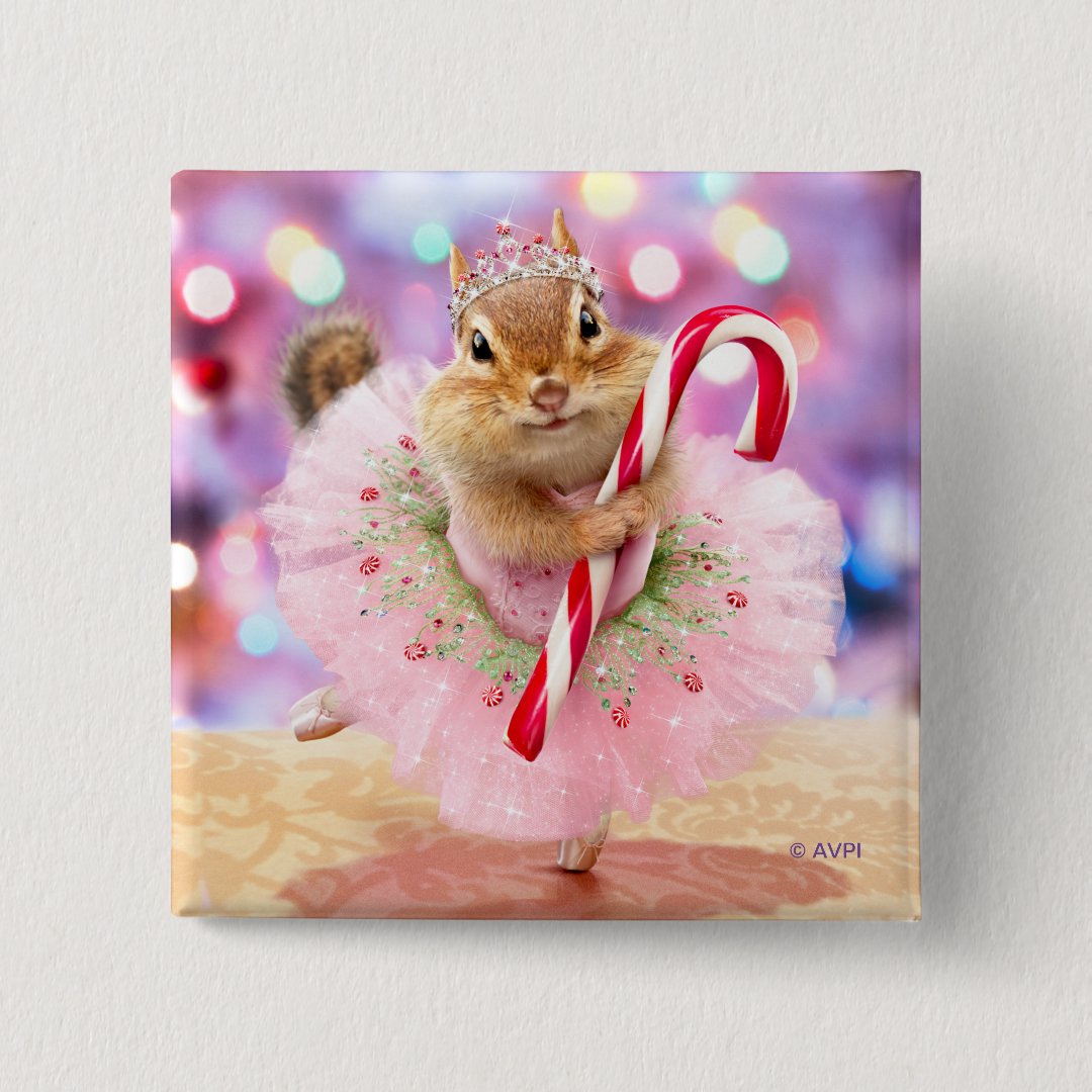 Chipmunk Plum Fairy Button | Zazzle