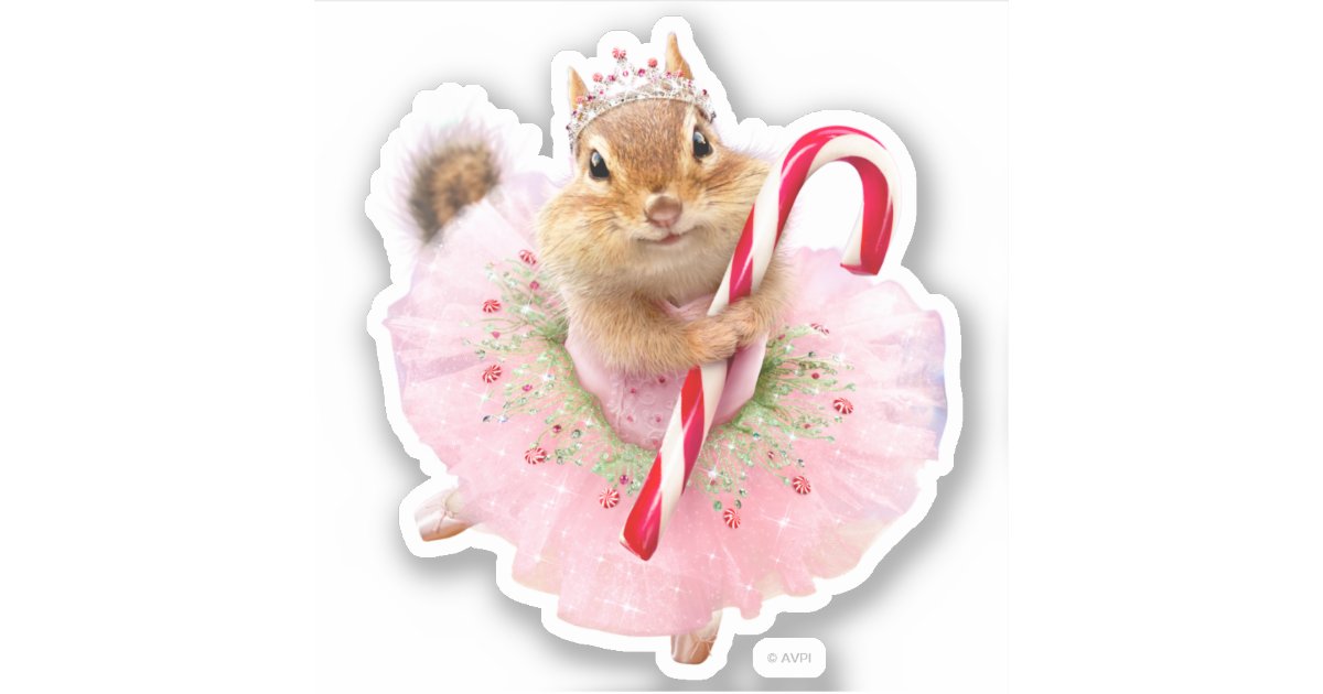 Chipmunk Plum Fairy Sticker | Zazzle
