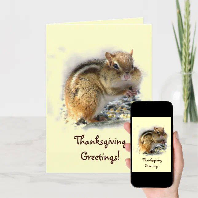 Chipmunk Thanksgiving Holiday Card | Zazzle