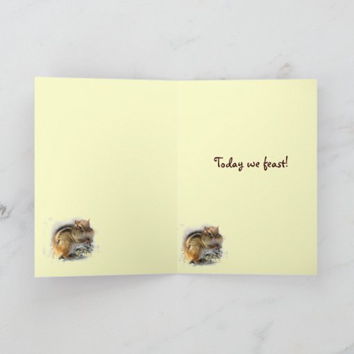 Chipmunk Thanksgiving Holiday Card | Zazzle