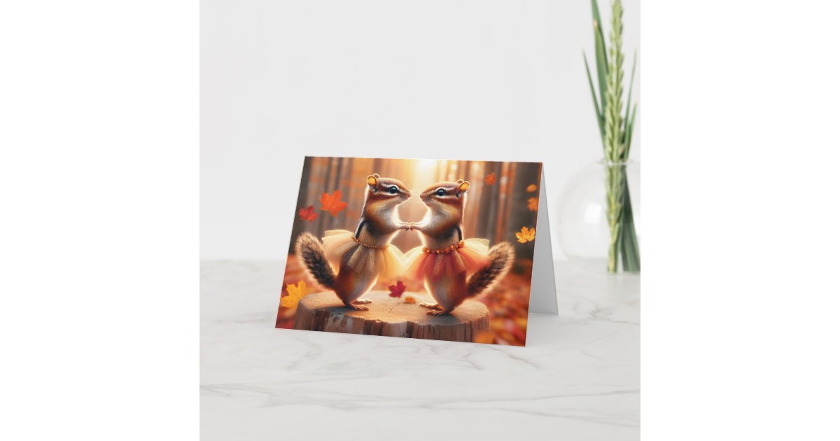 Chipmunks For Fall Birthday Card | Zazzle