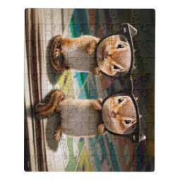 Chipmunks in Reading Glasses Jigsaw Puzzle | Zazzle