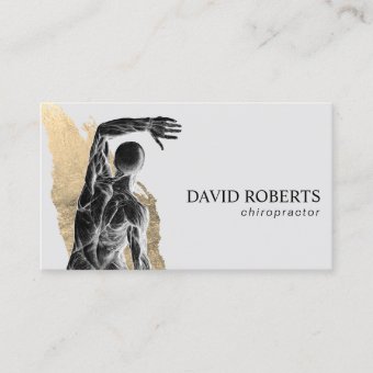 Chiropractic Anatomy Gold Brushstroke Chiropractor Business Card | Zazzle