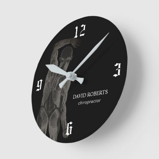 Chiropractic Chiropractor Massage Spa Therapist Round Clock | Zazzle