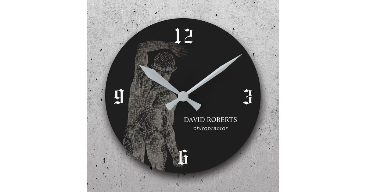 Chiropractic Chiropractor Massage Spa Therapist Round Clock | Zazzle
