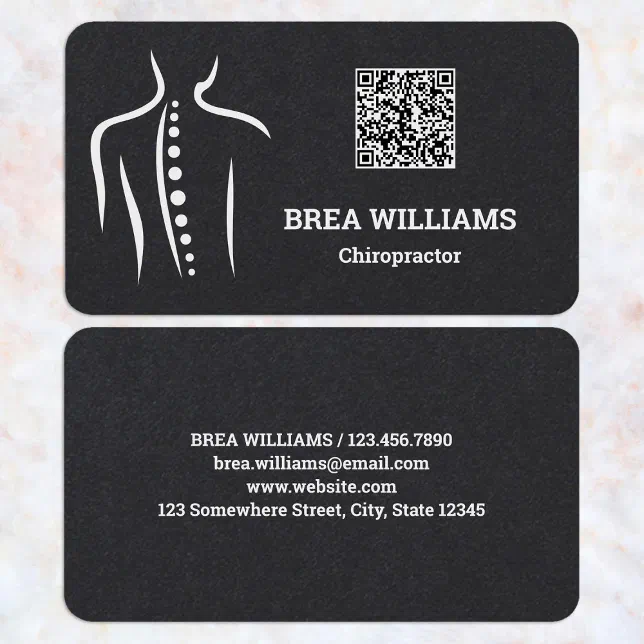 Chiropractic Chiropractor Massage Therapist QR Business Card | Zazzle