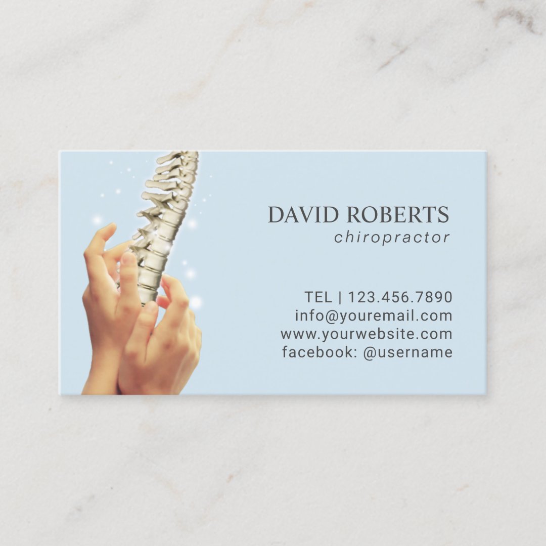 Chiropractic Chiropractor Spine & Healing Hands Appointment Card | Zazzle