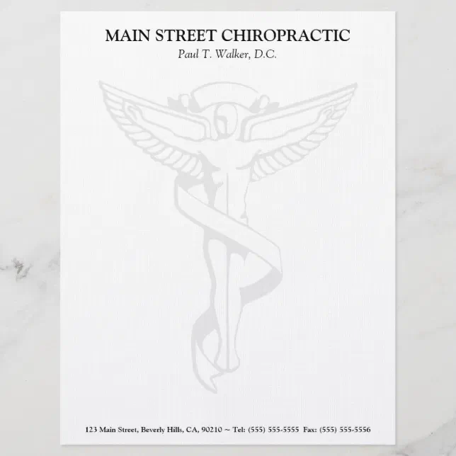 Chiropractic Emblem Letterhead | Zazzle