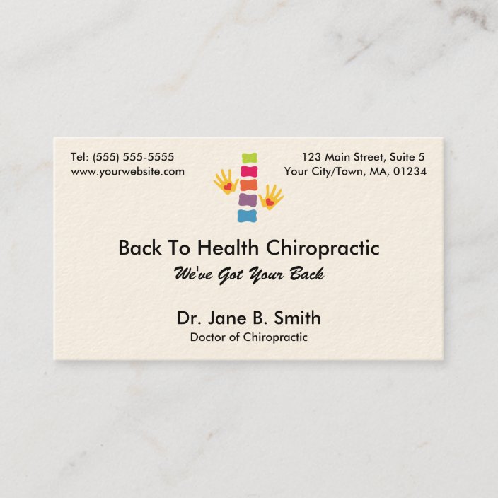 Chiropractic Logo Business Cards | Zazzle