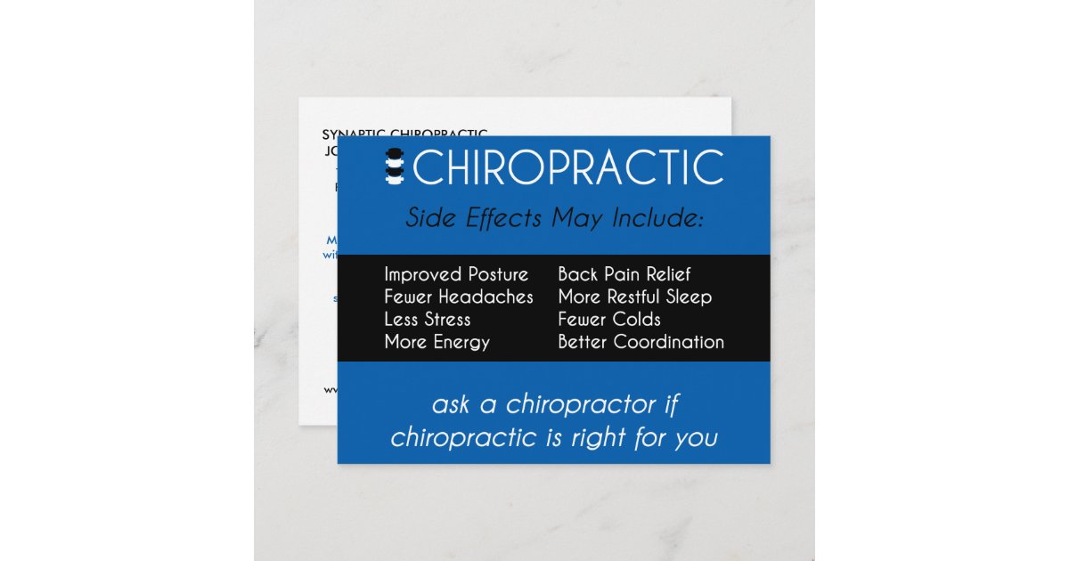 CHIROPRACTIC {Side Effects} Reactivation Recall Postcard | Zazzle CHIROPRACTIC {Side Effects} Reactivation Recall Postcard | Zazzle