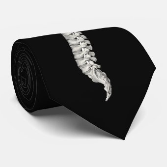 Chiropractic Spine Necktie Black | Zazzle