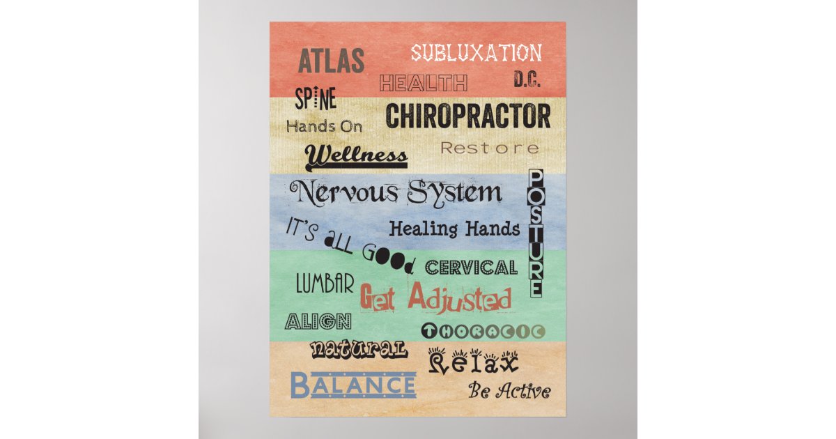Chiropractic Words Office Poster | Zazzle