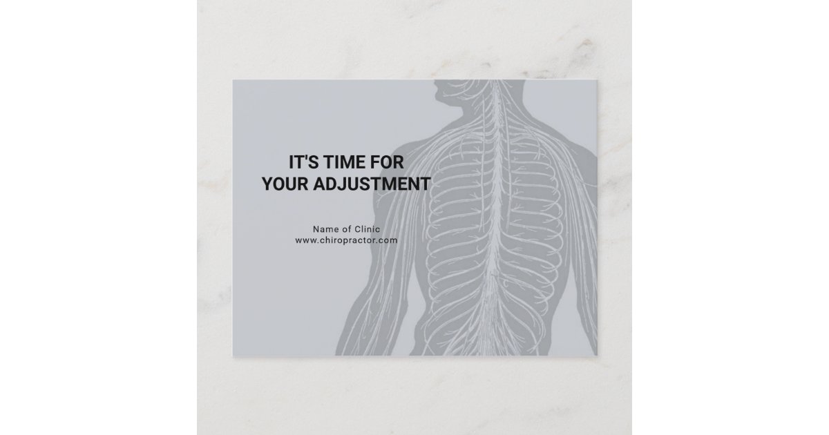 Chiropractor Appointment Reminder Modern Anatomy Postcard | Zazzle
