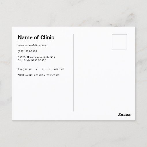 Chiropractor Appointment Reminder Modern Anatomy Postcard | Zazzle