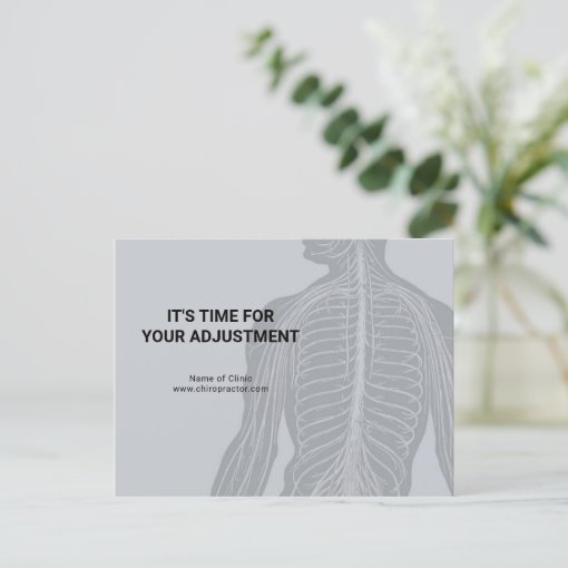 Chiropractor Appointment Reminder Modern Anatomy Postcard | Zazzle