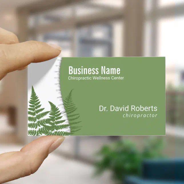 Chiropractor Chiropractic Spine Green Wellness SPA Business Card | Zazzle