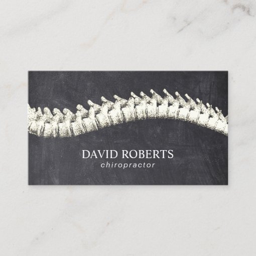Chiropractor Chiropractic Spine Therapy Chalkboard Business Card | Zazzle