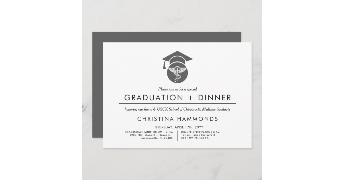 Chiropractor Graduation | Minimalist Invitation | Zazzle