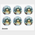 Chirstmas at the Farm Classic Round Sticker | Zazzle