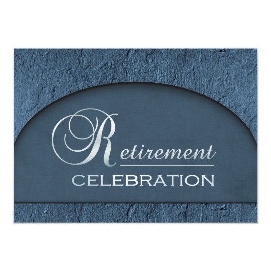 Chiseled Stone Blue Business Executive Retirement Invitation | Zazzle.com