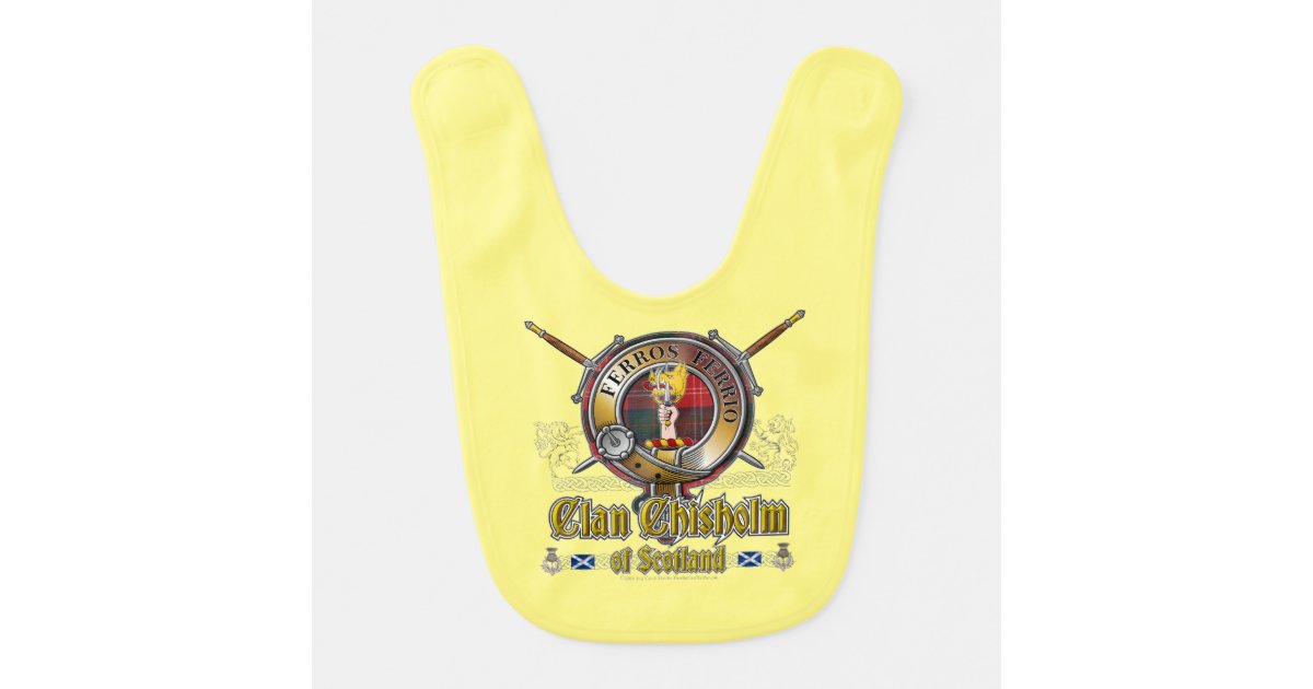 Chisholm Crest Badge Baby Bib | Zazzle