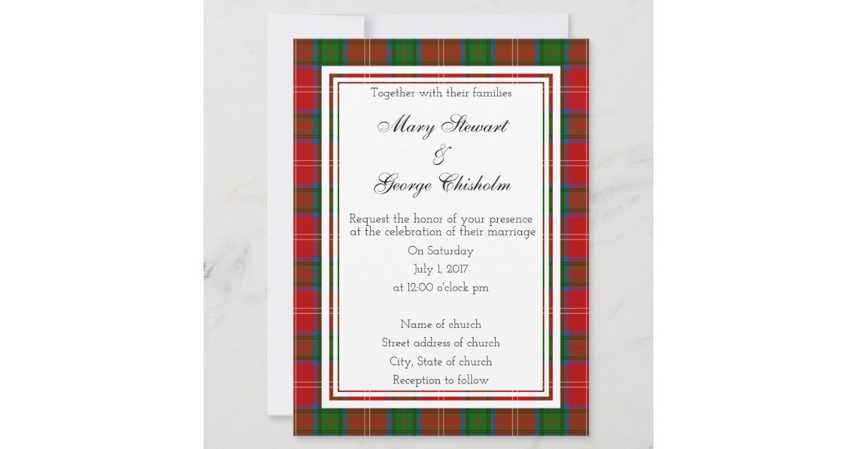 Chisholm Scottish Wedding Invitation | Zazzle
