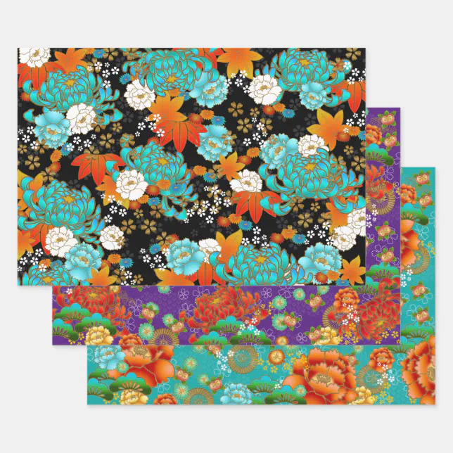 Chiyogami Yuzen Washi Style pattern paper sheets | Zazzle