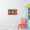 CHLOE License Plate Lettering Name Sign Poster | Zazzle