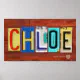 CHLOE License Plate Lettering Name Sign Poster | Zazzle