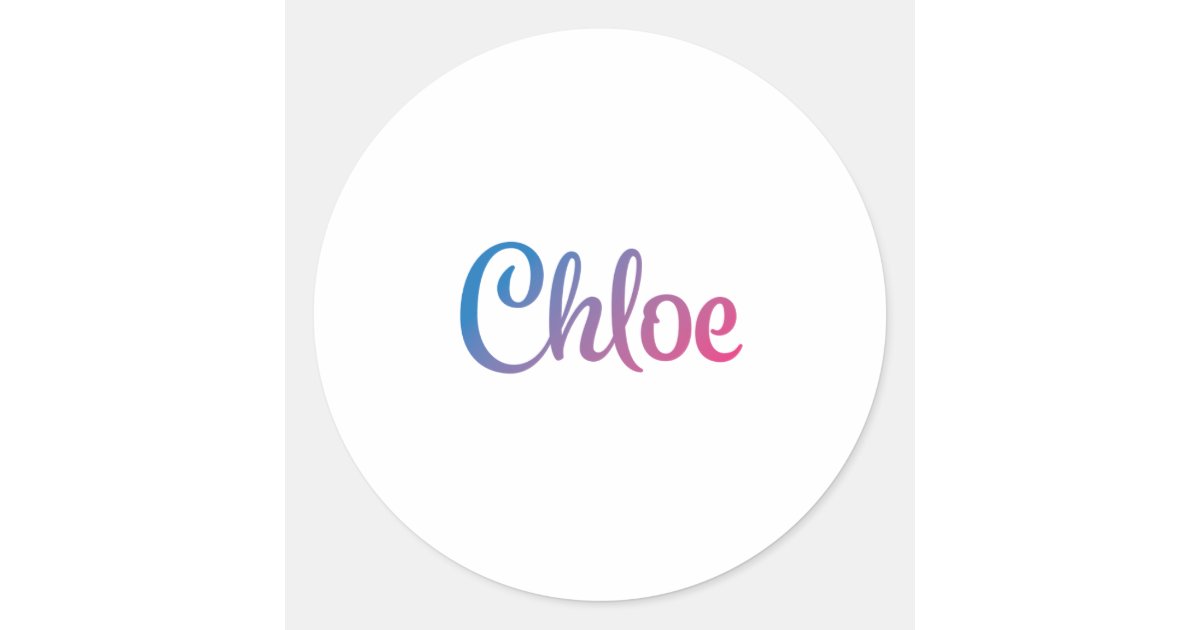 Chloe Stylish Cursive Classic Round Sticker | Zazzle