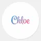 Chloe Stylish Cursive Classic Round Sticker | Zazzle