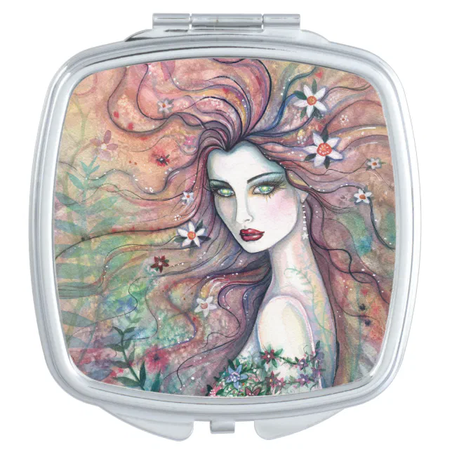 Chloris Goddess of Flowers Fantasy Art Makeup Mirror | Zazzle