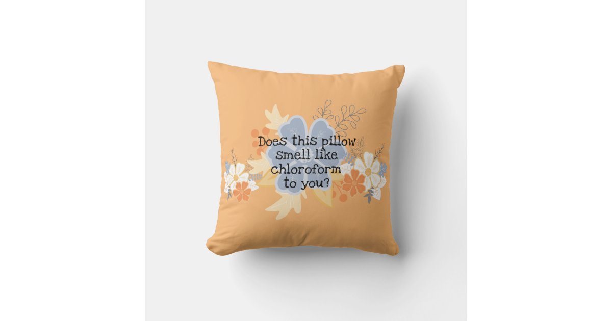 Chloroform Peach Grey Floral Flowers Throw Pillow | Zazzle
