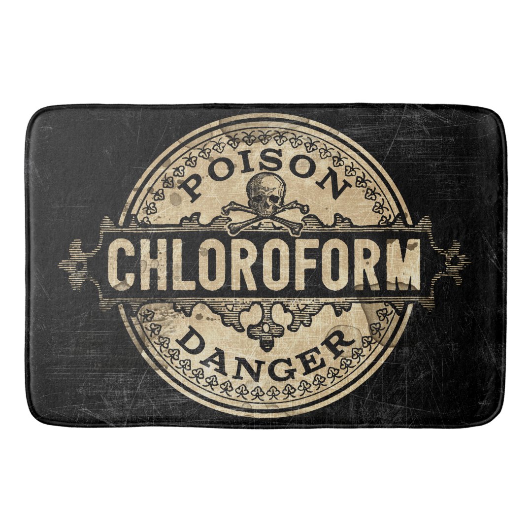 Chloroform Vintage Style Poison Label Bathroom Mat | Zazzle