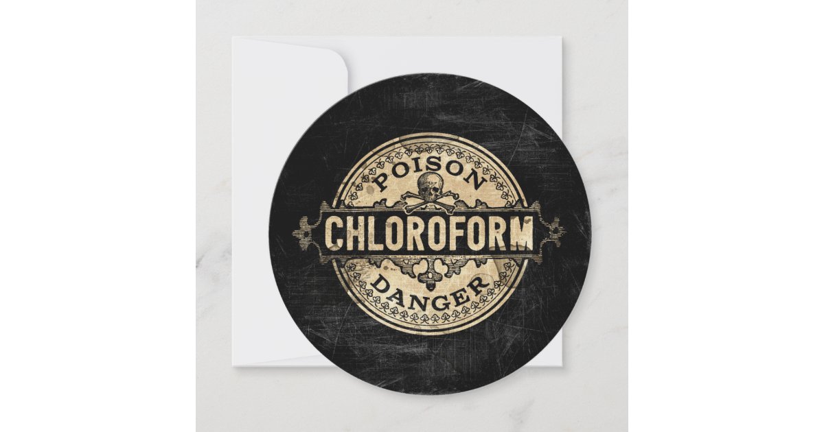 Chloroform Vintage Style Poison Label Invitation | Zazzle