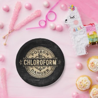 Chloroform Vintage Style Poison Label Paper Plates | Zazzle