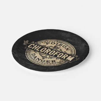 Chloroform Vintage Style Poison Label Paper Plates | Zazzle