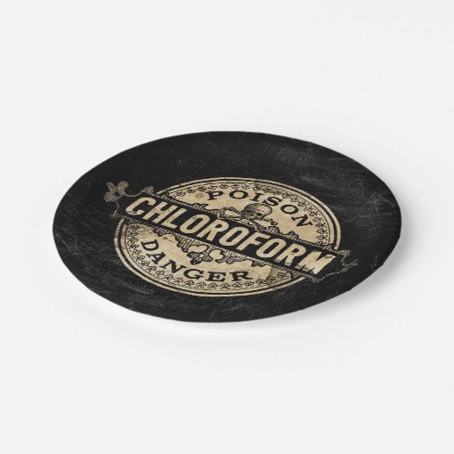 Chloroform Vintage Style Poison Label Paper Plates | Zazzle
