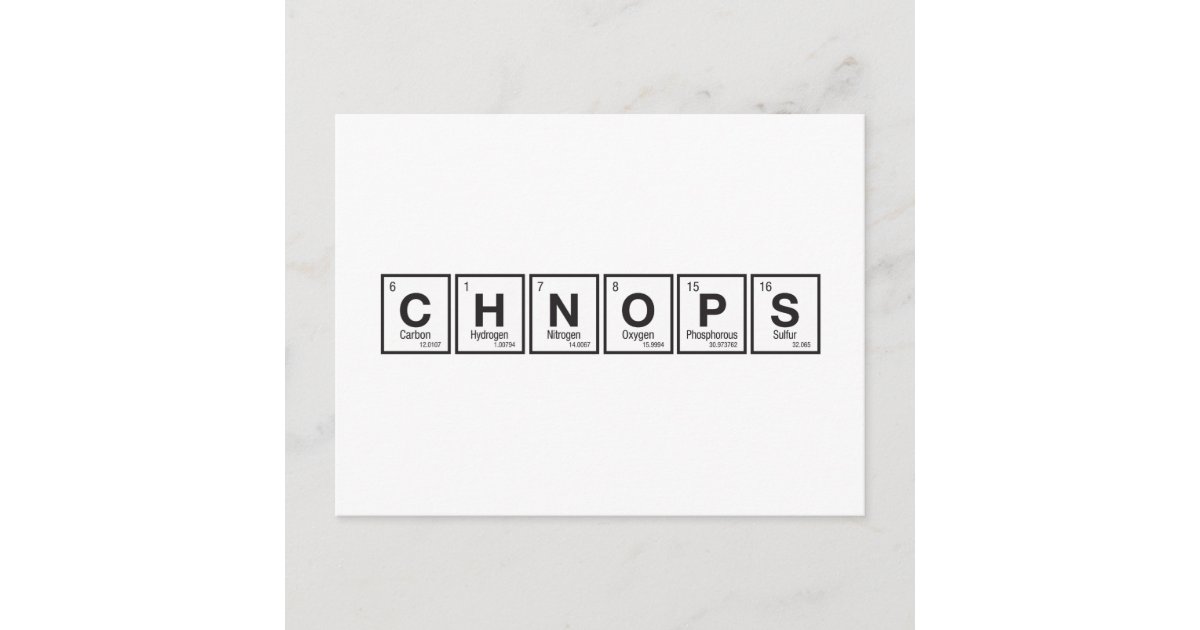 CHNOPS for All Postcard | Zazzle