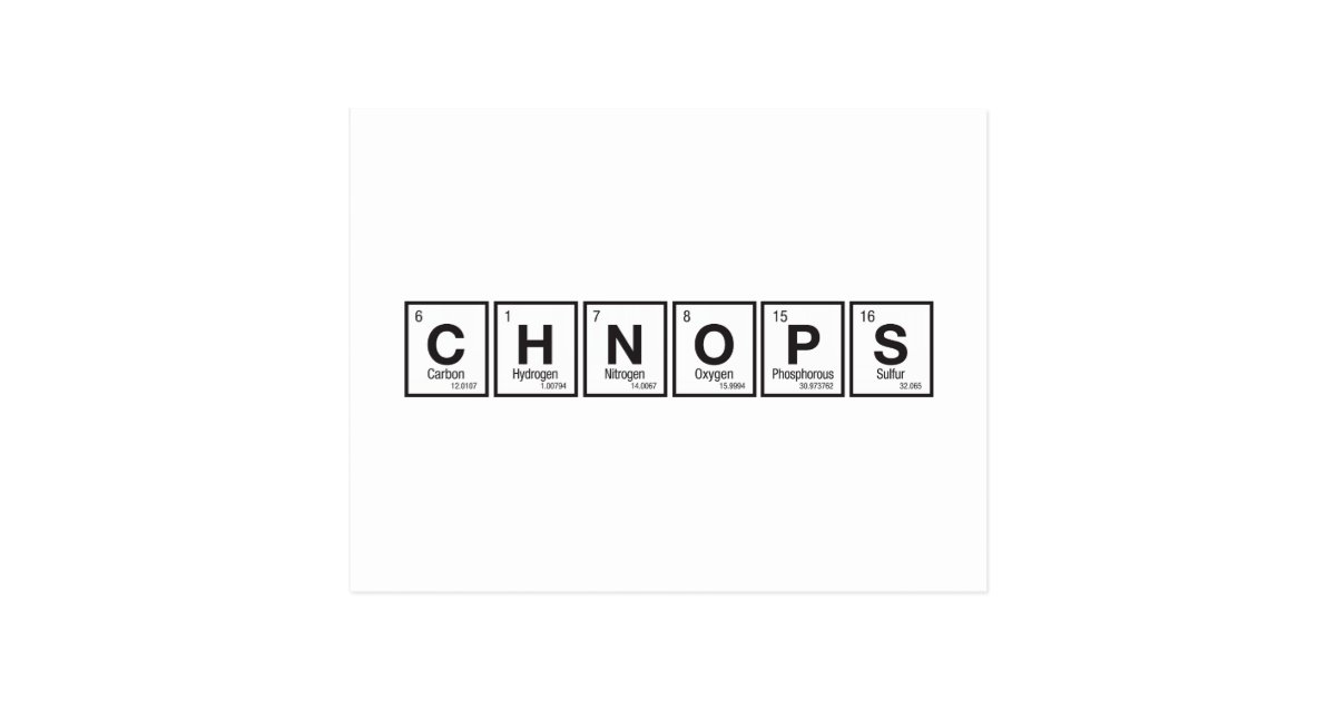 CHNOPS for All Postcard | Zazzle.com