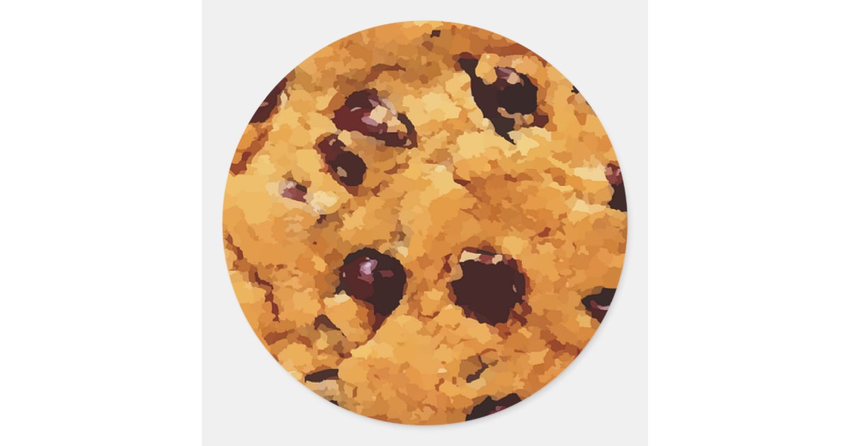 Choc chip cookie classic round sticker | Zazzle