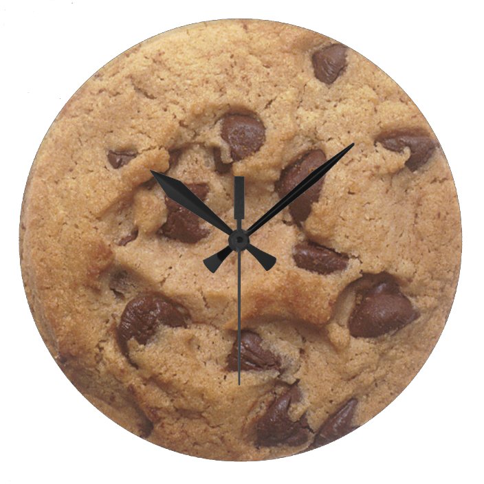 Choc Chip Cookie Large Clock | Zazzle.com